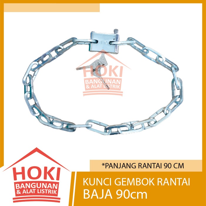 Jual KUNCI GEMBOK RANTAI BAJA 90 cm - Panjang 90cm Iron Chain Lock ...