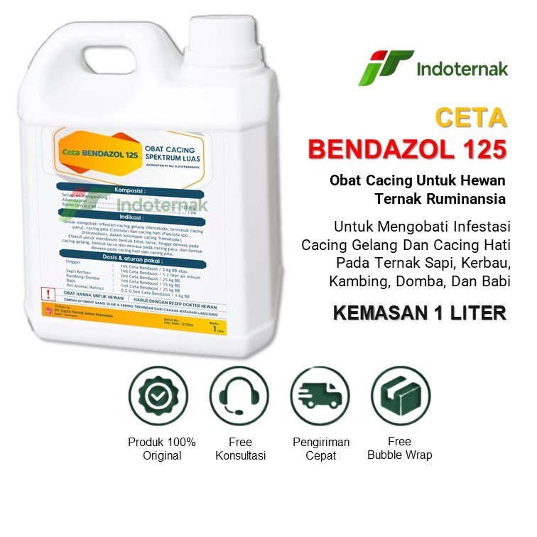 Jual CETA BENDAZOL 125 1 LITER - Obat Cacing Untuk Hewan Ternak ...