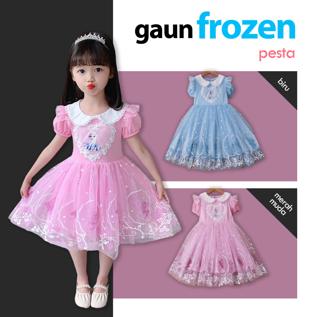 Jual [princesscoco] 1-10 Tahun Gaun Frozen Elsa Pesta Perempuan Rok ...