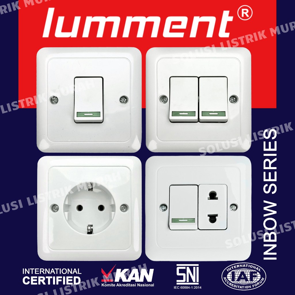 Jual LUMMENT Saklar Single / Double / Stop Kontak / Saklar + Stop ...