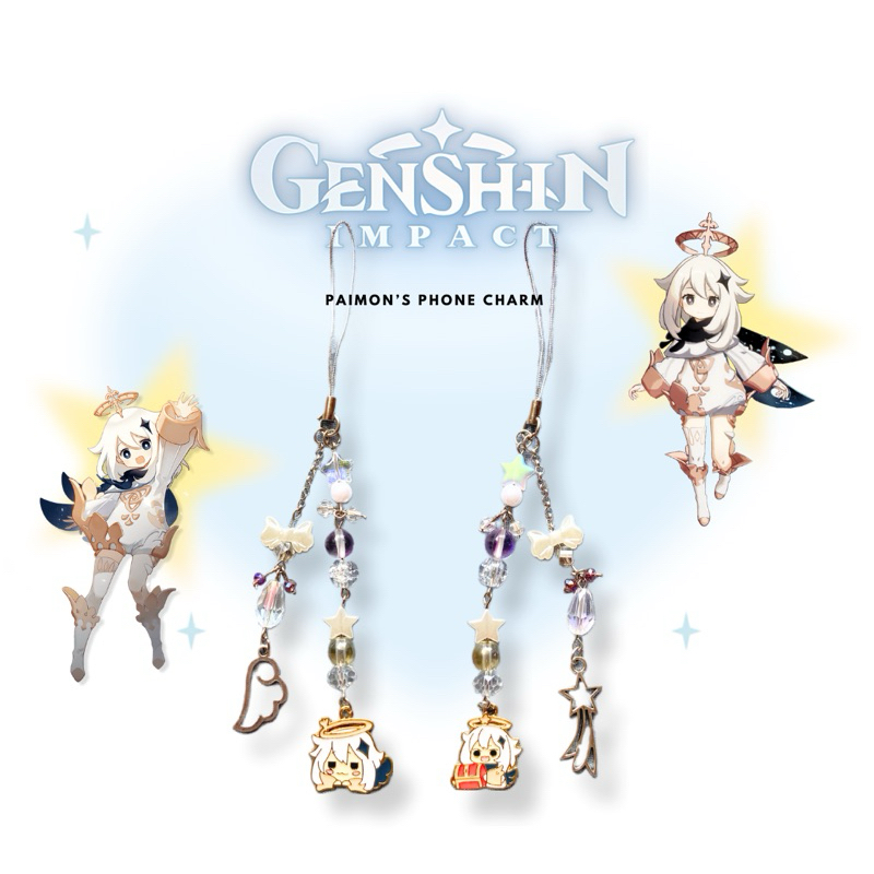 Jual Paimon Genshin Impact Beads Phone Charm / Phone Strap / Gantungan ...