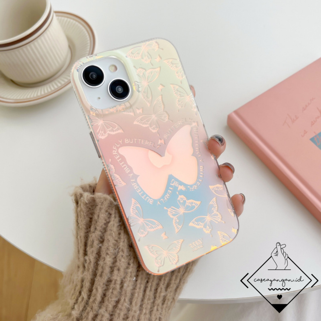Jual Butterfly Hologram Case For Iphone 7 8 SE PLUS 11 12 13 14 15 16 ...