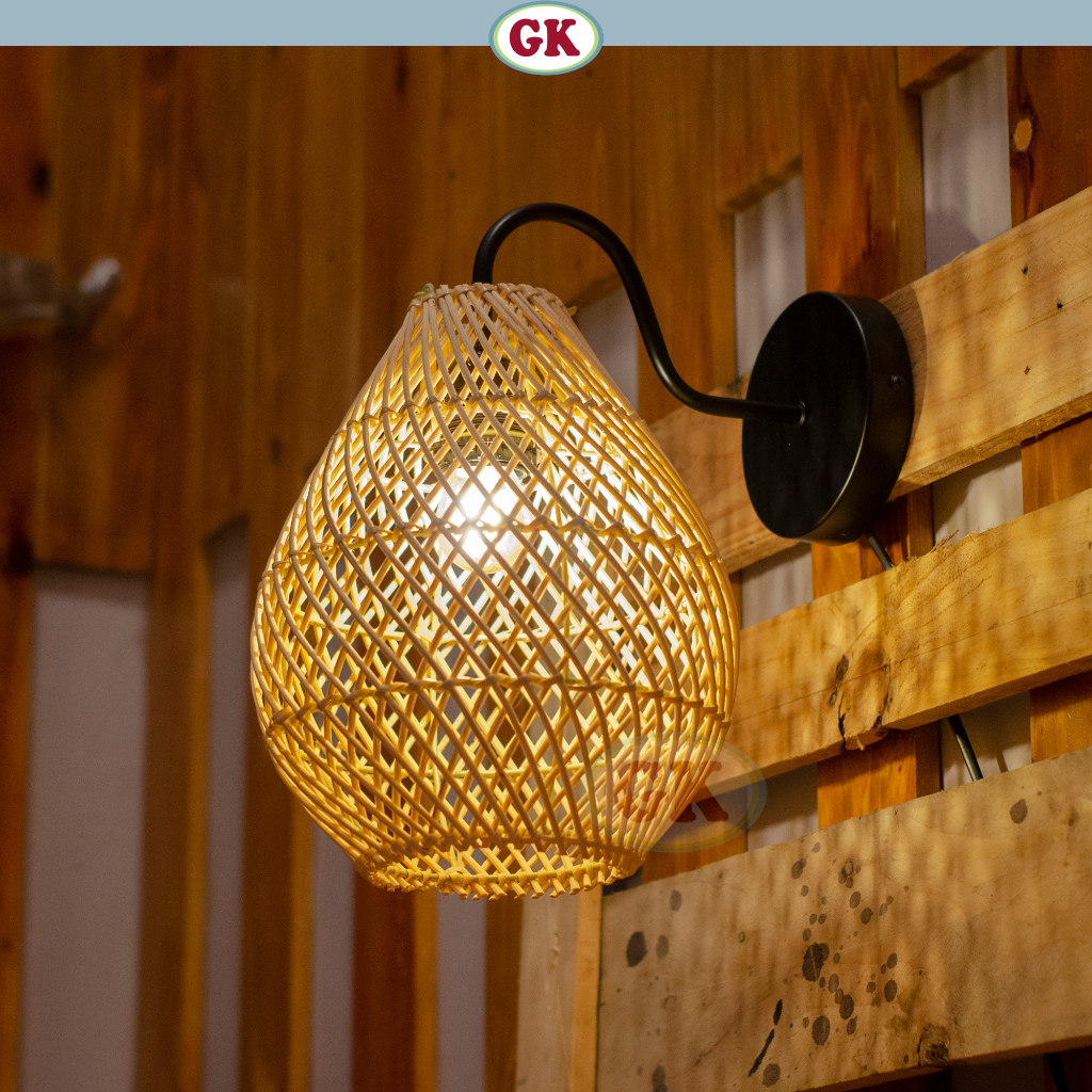Jual Kap Lampu Dinding Rotan VINTAGE 19 D20 - Handcrafted Rattan Wall ...