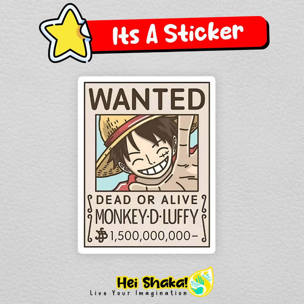 Jual Stiker Wanted Poster Monkey D Luffy Sticker Anime Manga Jepang ...