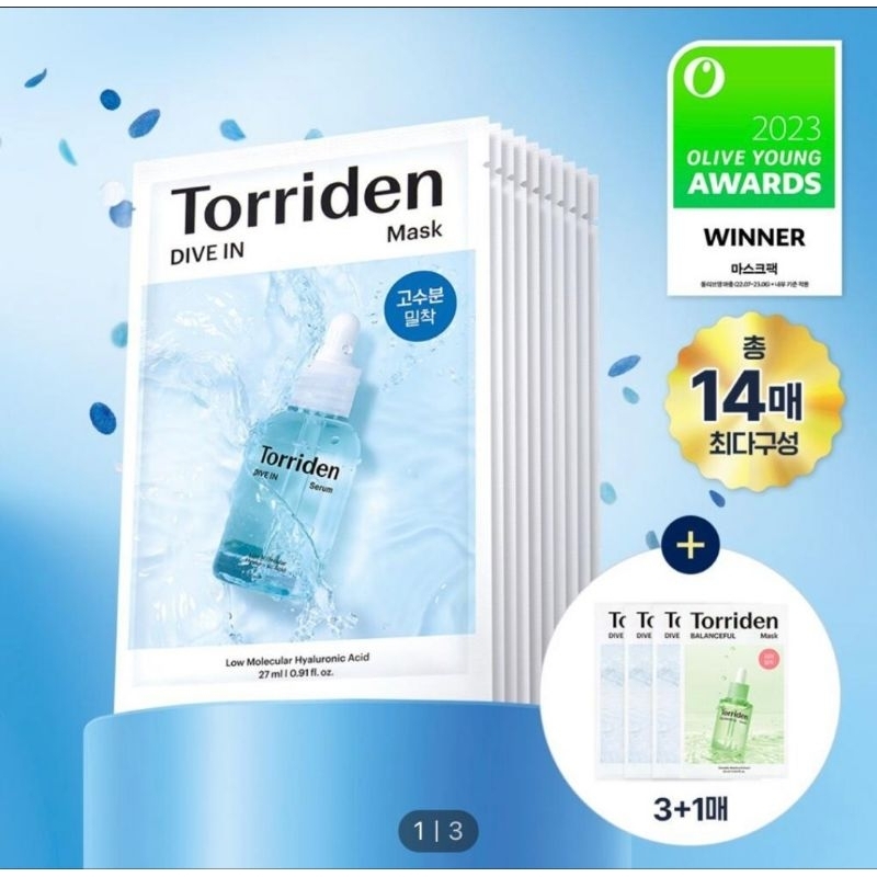 Jual Torriden DIVE IN Low Molecular hyaluronic Sheets Mask | Shopee ...