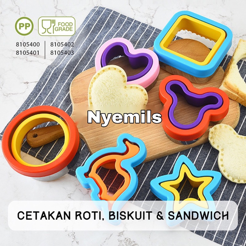 Jual Cetakan Roti Tawar Stainless Karakter (DOUBLE RING) Pemotong Roti ...