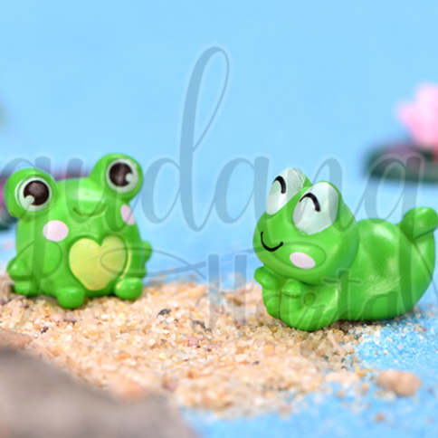 Jual Pajangan Bentuk Cute Frog Miniatur Model Katak Topper Kue Hiasan ...