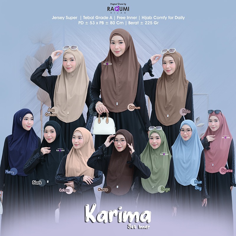 Jual KARIMA SET INNER ORI RAQUMI HIJAB | Shopee Indonesia