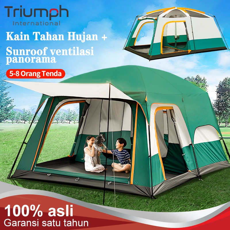Jual Tenda Camping 4-6 Orang Portable Waterproof Camping Tent Ruang ...