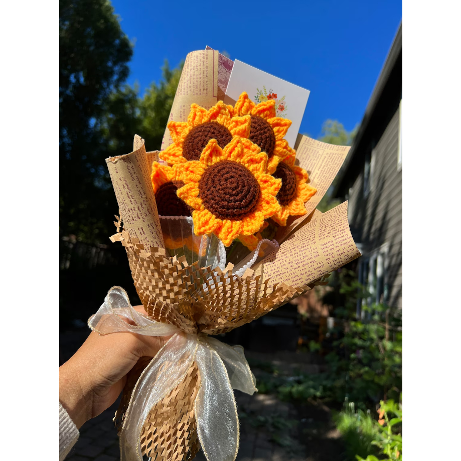 Jual CROCEAN Sunflower Season - Buket Bunga Handmade Rajut Tulip Bunga ...