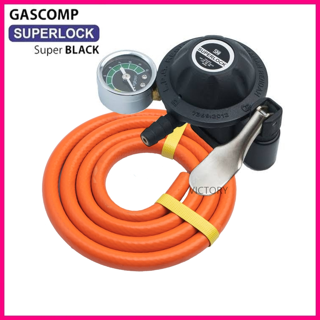 Jual Gascomp GRS 01 Super Black Regulator Gas Tekanan Rendah Free ...
