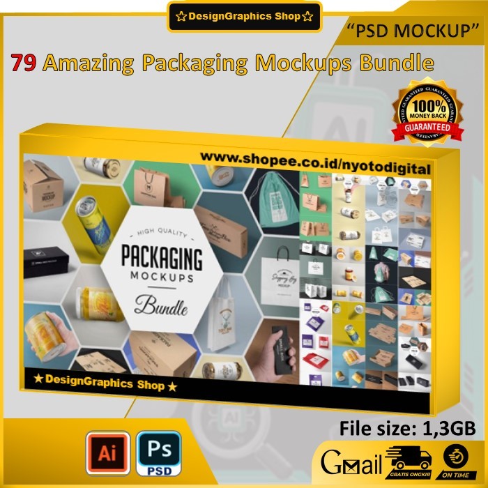 Jual Mockup Kemasan Kaleng Paper Bag Tas Serut 79 Amazing Packaging ...