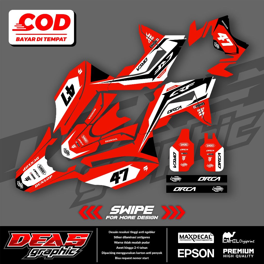 Jual Decal CRF 150l grafis 017 - STICKER DECAL - CUTTING RAPI FULLBODY ...