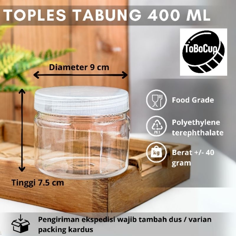 Jual ISI 24 PCS Toples Tabung 400 ml / Toples Kue Snack / Toples Sago | Shopee Indonesia