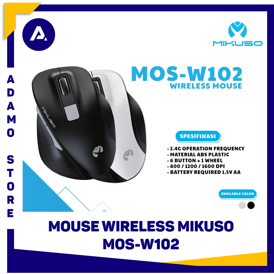 Jual Mouse Wireless Mikuso MOS-W102 2.4G Optical Mouse | Shopee Indonesia