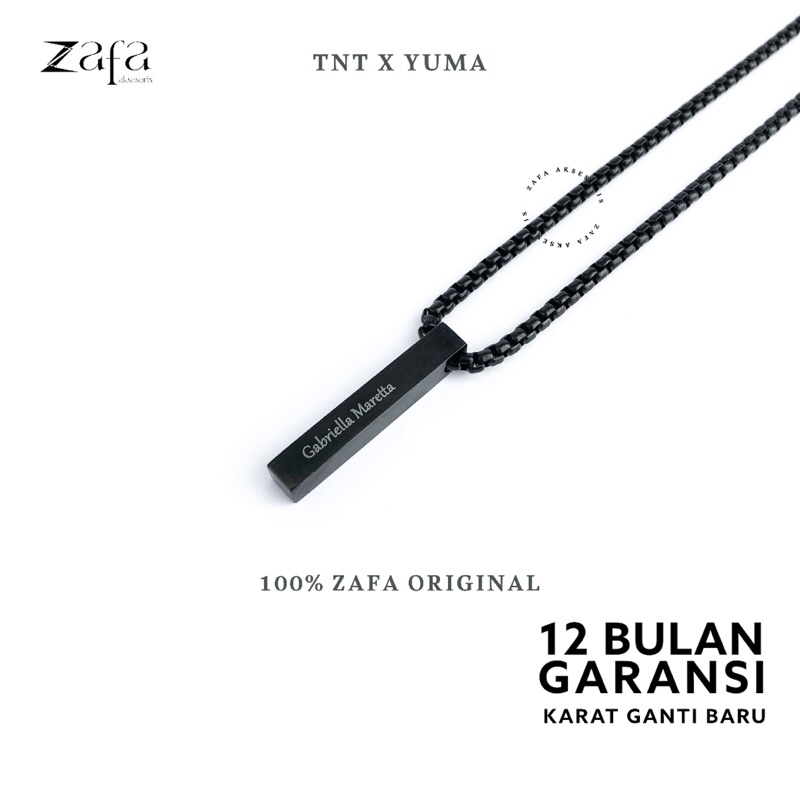 Jual Zafa Kalung Pria Custom Nama Anti Karat - TNT x Yuma | Shopee Indonesia