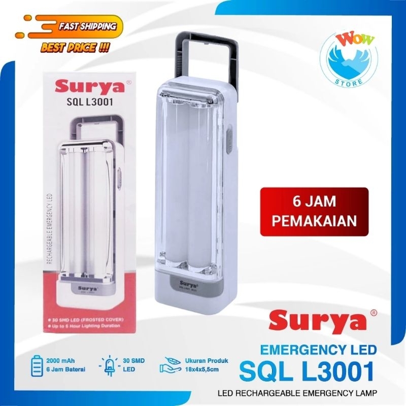 Jual Lampu Emergency SMD 30 LED Cas Charger Surya Darurat Tahan Nyala 6 ...