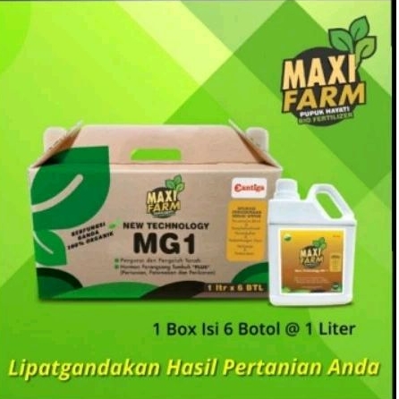 Jual Maxigrow MG1 / Maxifarm Pupuk Cair Organik Hayati 6 Botol (1 dus) | Shopee Indonesia