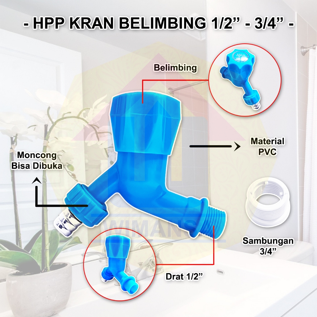 Jual HPP KRAN TAMAN BELIMBING PVC WARNA DRAT 1/2-3/4 INCH - KRAN AIR ...