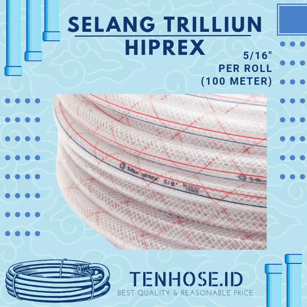 Jual Selang Air Serat Benang Trilliun 5/16" Inch 100 Meter Per Roll ...