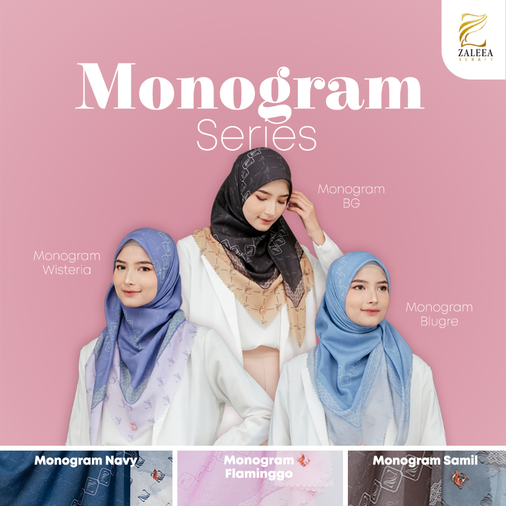 Jual Hijab Modern Monogram - Flaminggo | Shopee Indonesia