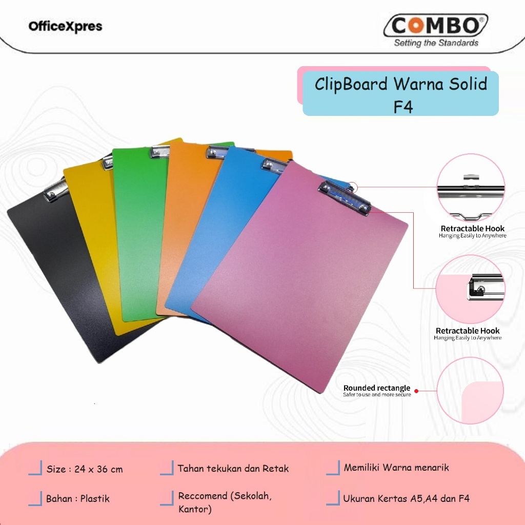 Jual Papan Jalan / Clipboard F4 / Alas Ujian / Papan Ujian / Clip Board ...