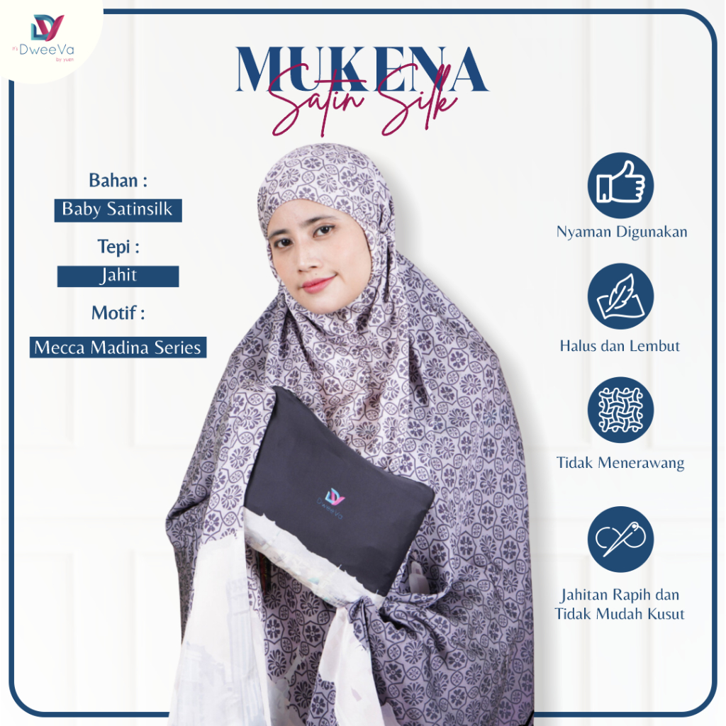 Jual Dweeva Mukena Dewasa Satin Silk Mecca Madina Series Mukena ...
