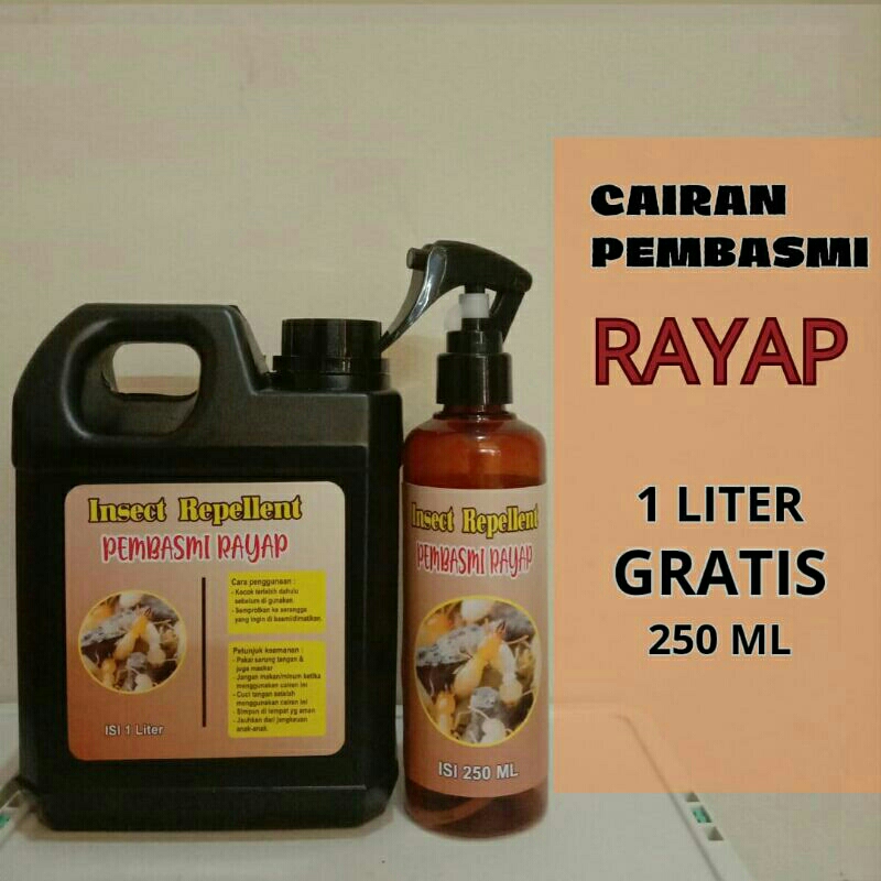 Jual Spray Cairan Pembasmi Rayap Kayu / Rayap Tanah Isi 1 Liter free ...