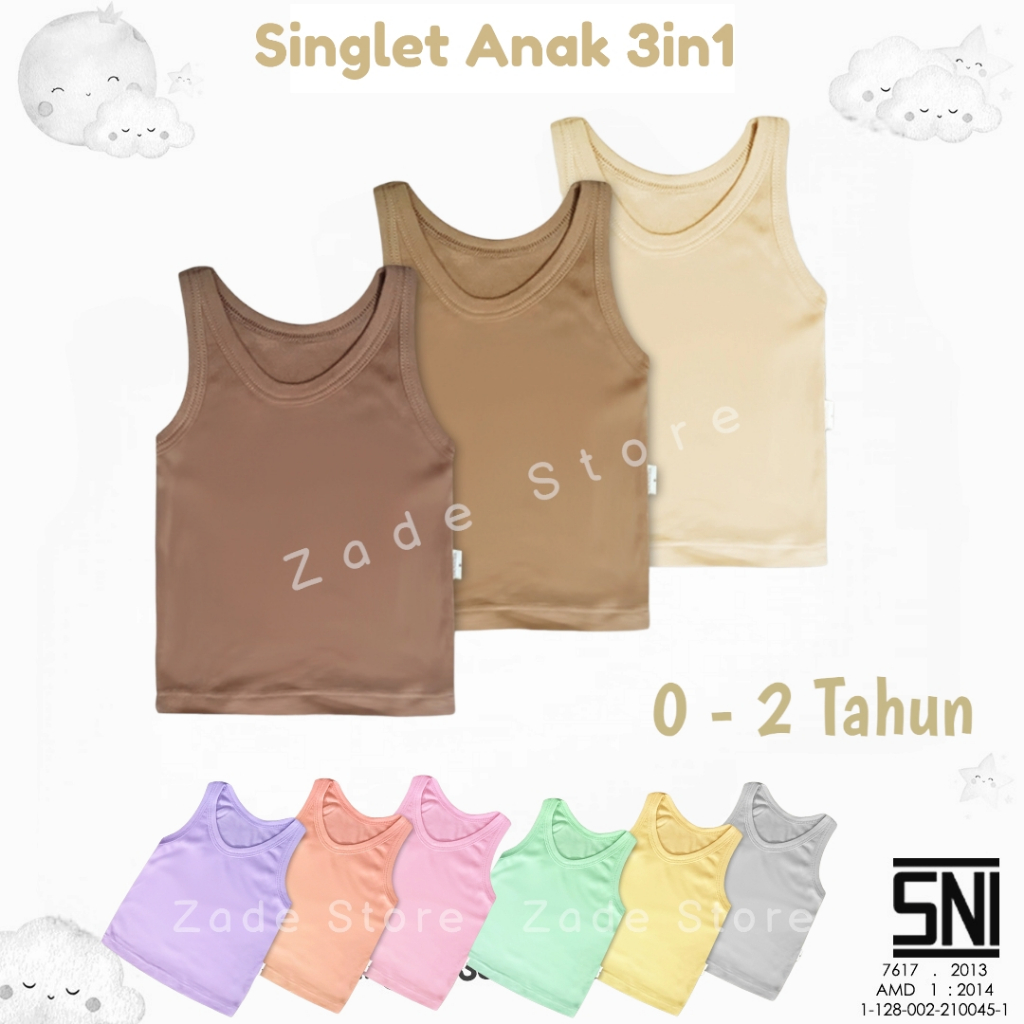 Jual Singlet Anak Bayi isi 3 PCS 3in1 SNI BOBOKO INOVATEX kaos dalam ...