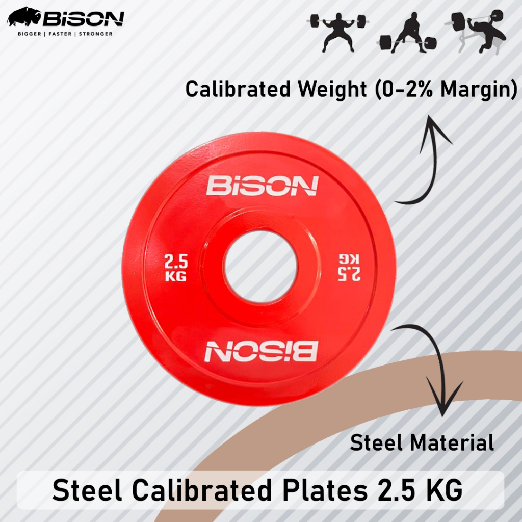 Jual Bison 2.5 Kg Steel Calibrated Plates Competition Plate | Shopee ...