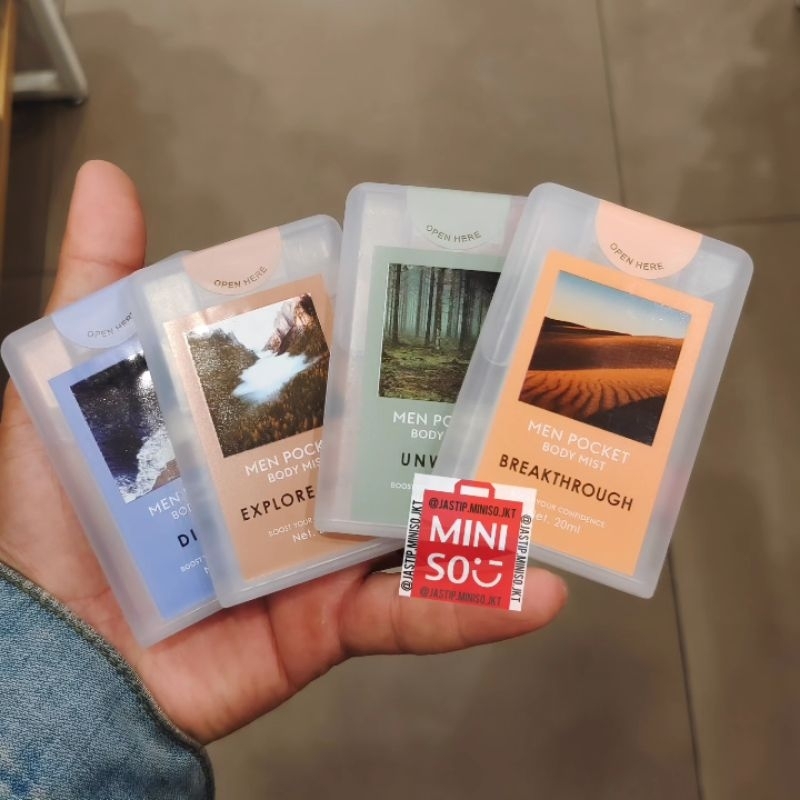 Jual MINISO 🆕 MEN POCKET BODY MIST Breaktrough / Unwind / Explore More ...