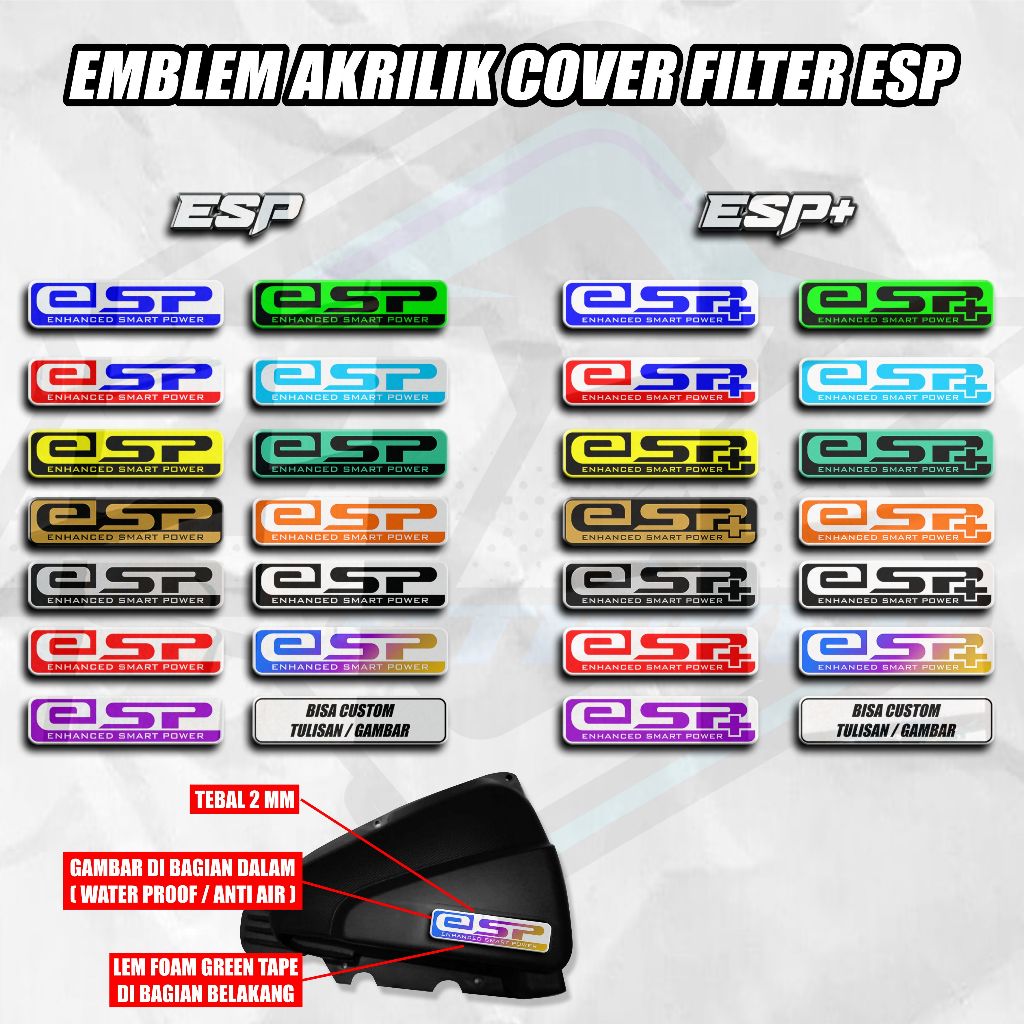 Jual Emblem Akrilik ESP ESP+ / Emblem Motor / Emblem Akrilik / Emblem ...
