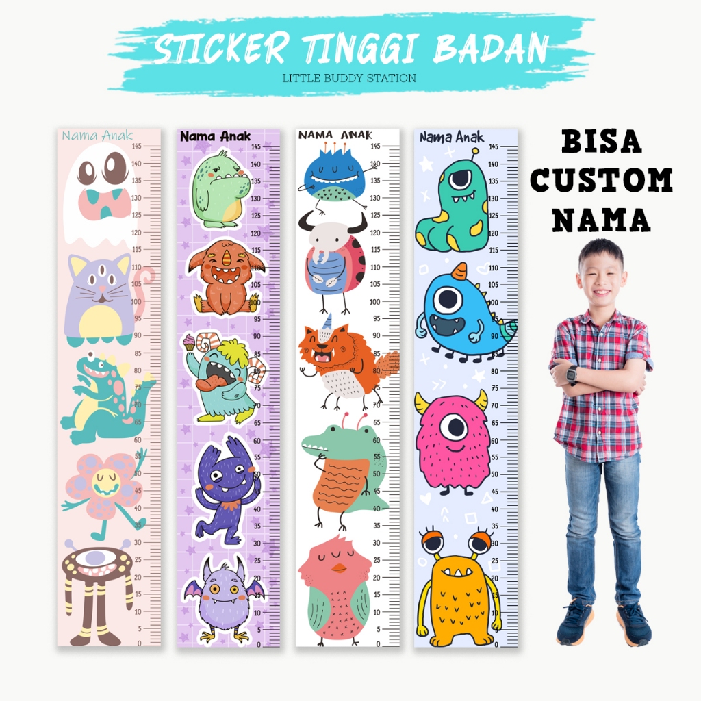 Jual Stiker Pengukur Tinggi Badan Anak Dinding Aesthetic - Custom Nama ...
