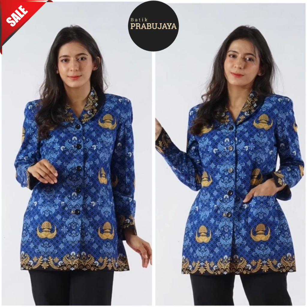 Jual Baju Korpri Wanita Terbaru Kerah Hitam Full Furing Katun Halus 2025 | Shopee Indonesia