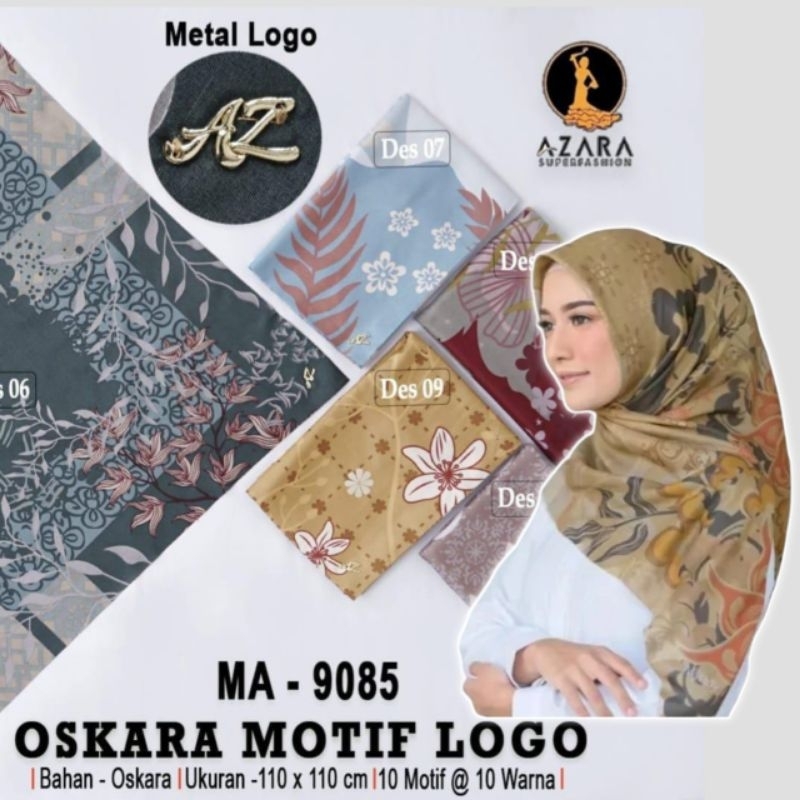 Jual PART 1 Hijab jilbab kerudung azara segi empat Motif Metal Logo ...