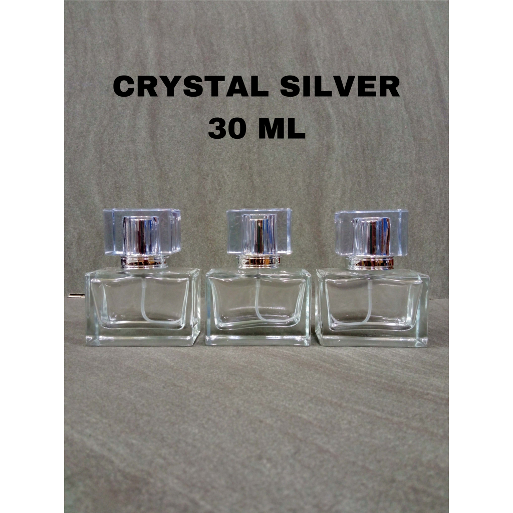 Jual Botol Parfum Crystal Kotak Silver (30 ml) | Shopee Indonesia