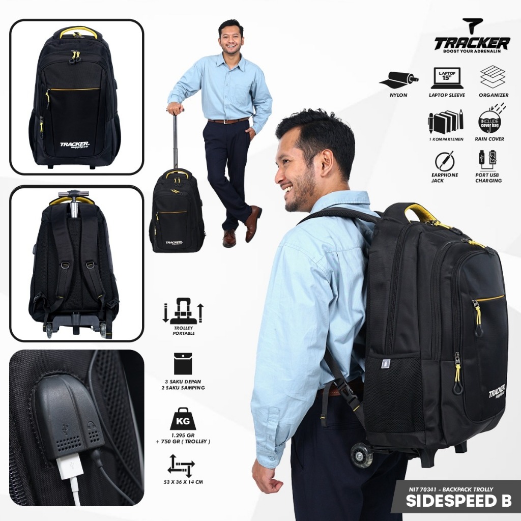 Jual Tas Ransel Trolly Tracker Sidespeed B | Shopee Indonesia