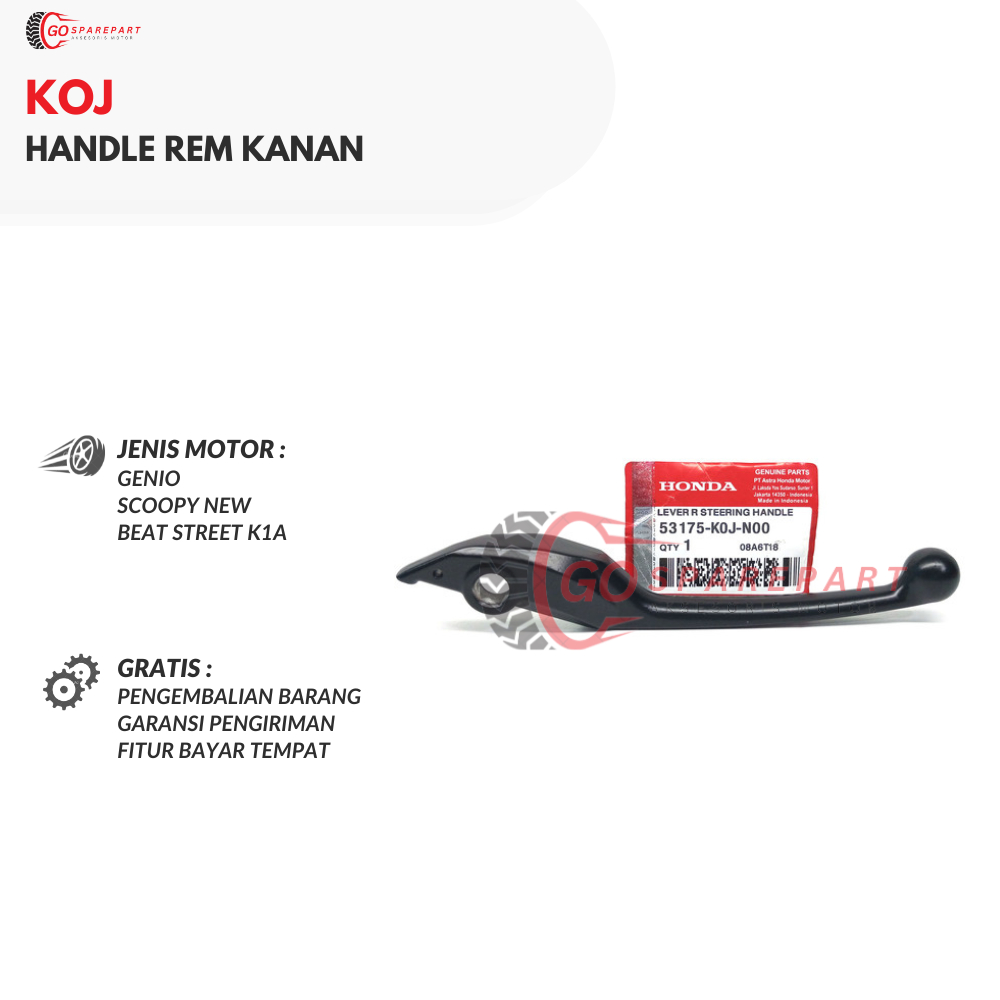 Jual (HONDA) PAKET HANDLE REM KIRI + REM KANAN HITAM KOJ GENIO, SCOOPY ...