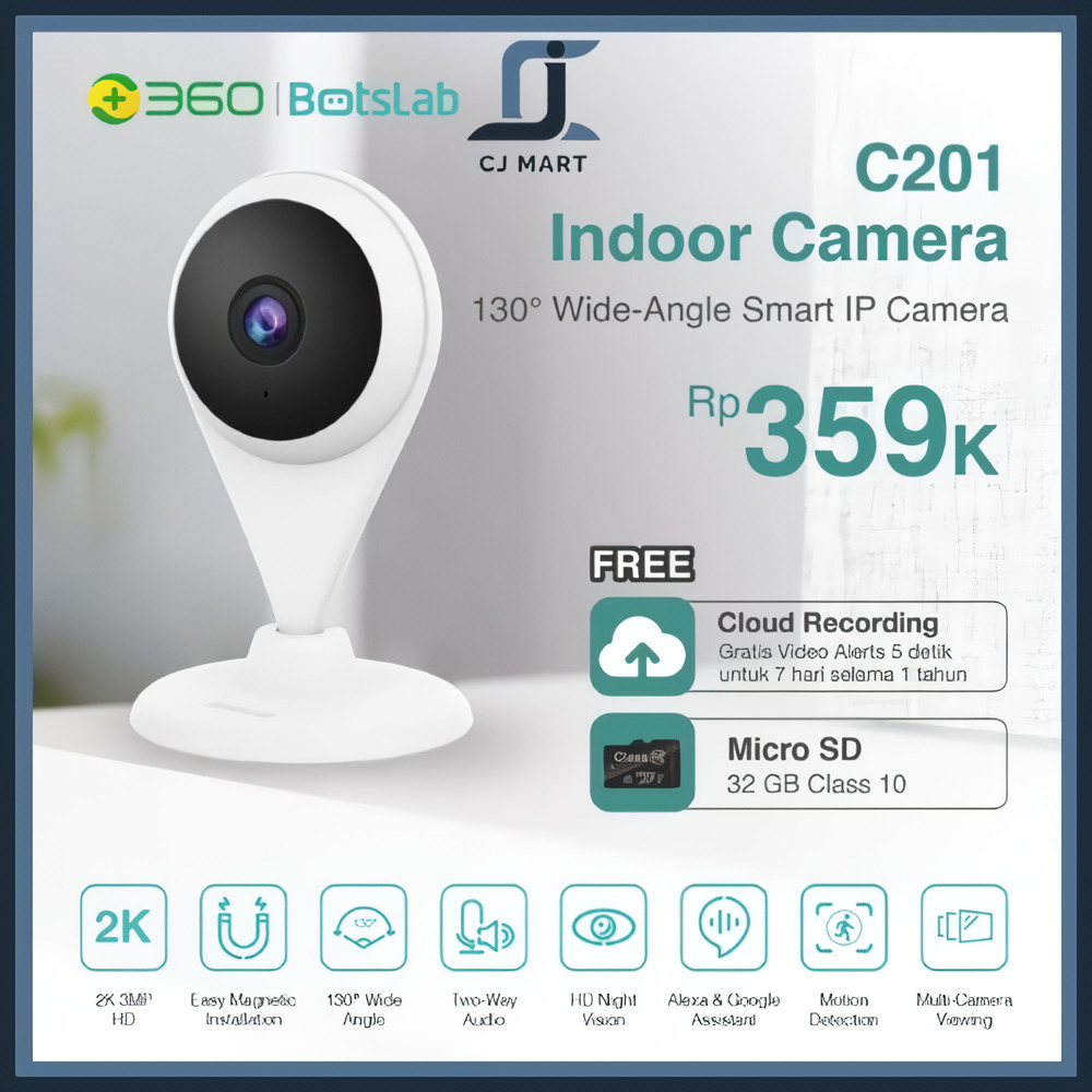 Jual Wifi IP Camera CCTV Full HD Botslab C201 2K 3MP Night Vision ...