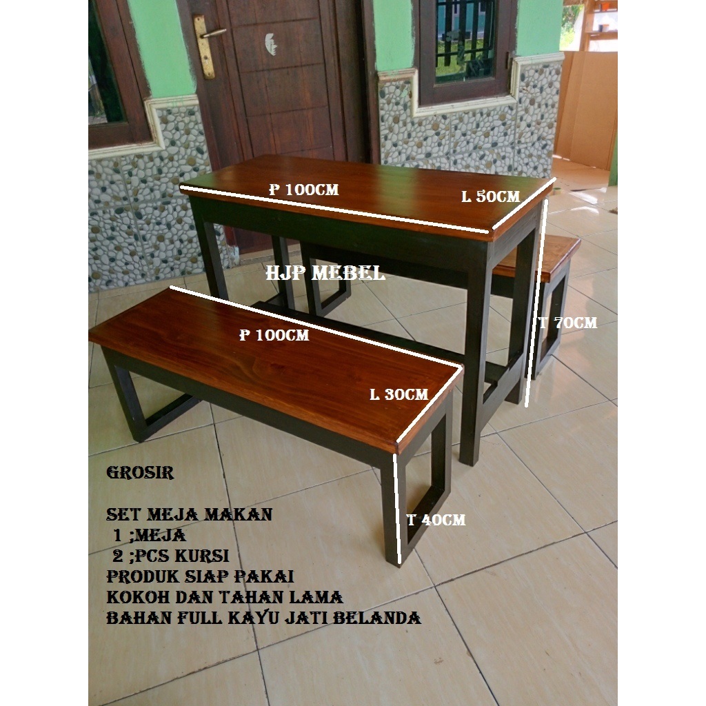 Jual SET meja cafe meja makan bahan full kayu jati belanda siap pakai kokoh dan tahan lama ...