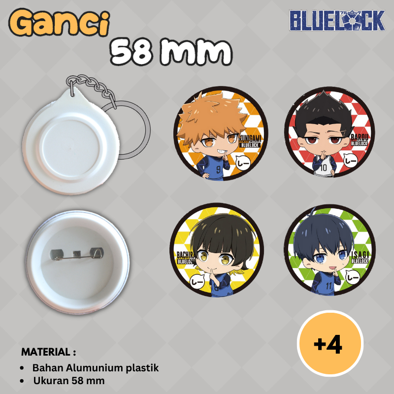 Jual [Blue Lock] Keychain & pin ukuran 58mm karakter anime blue lock V2 ...