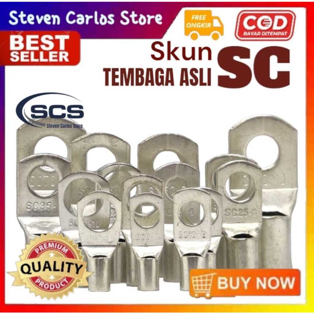 Jual Kabel Skun SC 16-6 Tembaga Murni Tembaga Asli | Shopee Indonesia