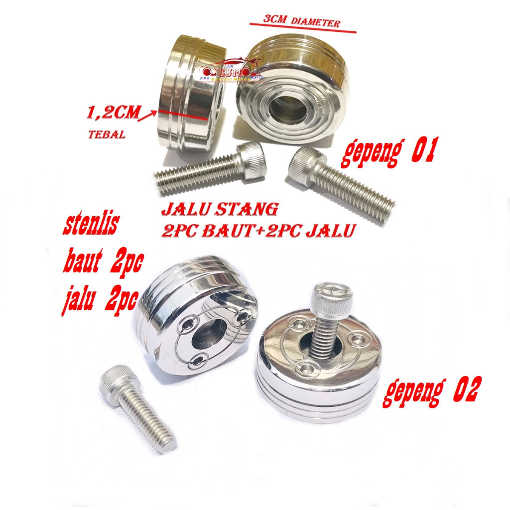 Jual JALU bandul STANG STAINLIS KROM ISI 2PC JALU STANG BESI STAINLIS ...