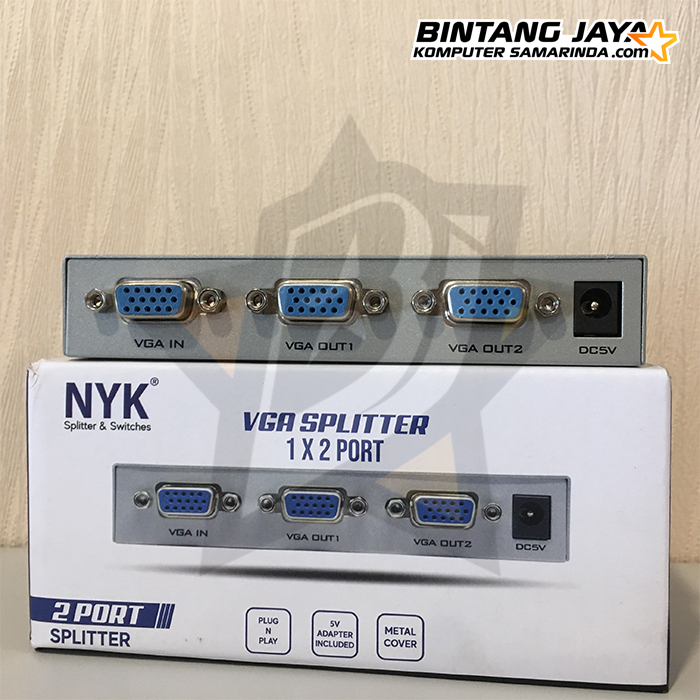 Jual VGA Splitter 1 Input x 2 Output Port NYK | Shopee Indonesia