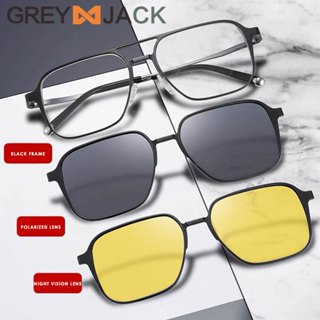 Jual Grey Jack Kacamata Clip On Polarized Anti UV Titanium Model Kotak l Free 2 Lens Multifungsi ...