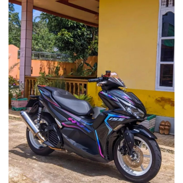 Jual STRIPING AEROX TRANSPARAN ALL NEW CONNECTED 155 MOTIF RAINBOW ...