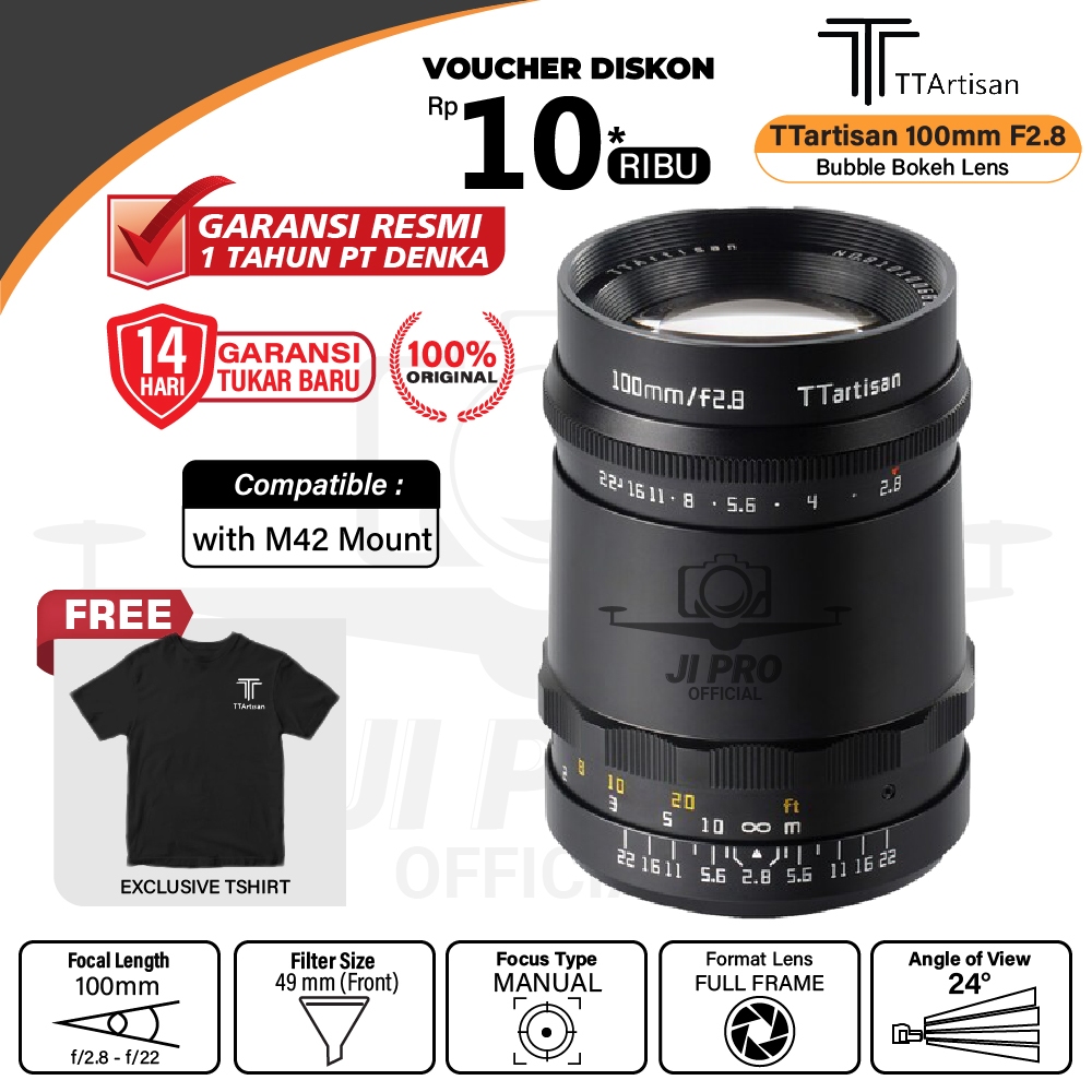 Jual TTartisan 100mm F2.8 Bubble Bokeh Lens Compatible with M42 Mount Resmi | Shopee Indonesia