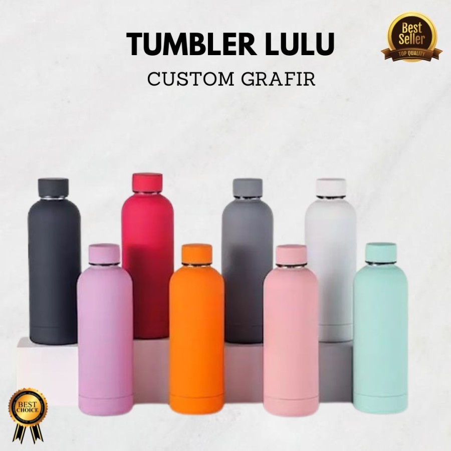 Jual Tumbler Lulu Custom Rubber Stainless Custom Grafir | Shopee Indonesia