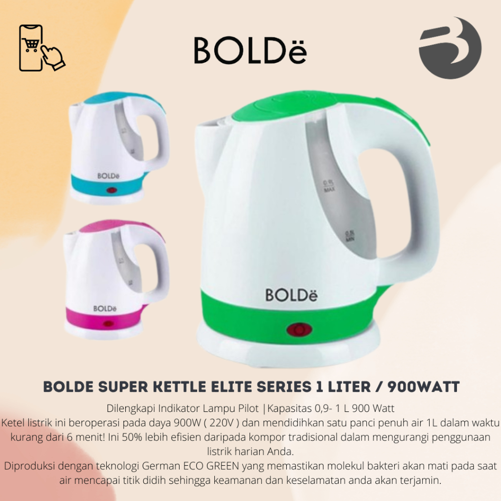 Jual BOLDE SUPER KETTLE ELITE SERIES 1 LITER / 900WATT | Shopee Indonesia