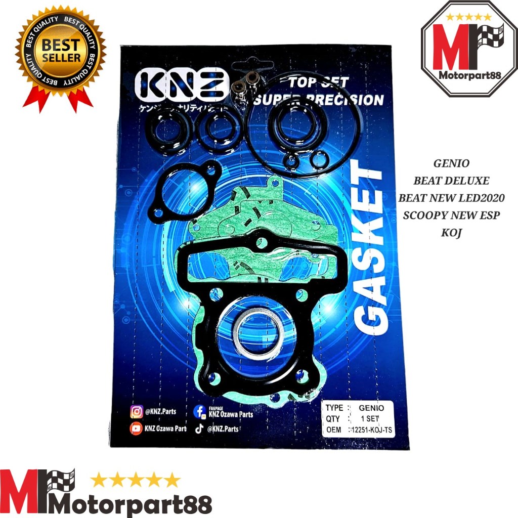 Jual PAKING KNZ GASKET TOP SET GENIO BEAT NEW LED2020 DELUXE SCOOPY ESP KOJ | Shopee Indonesia